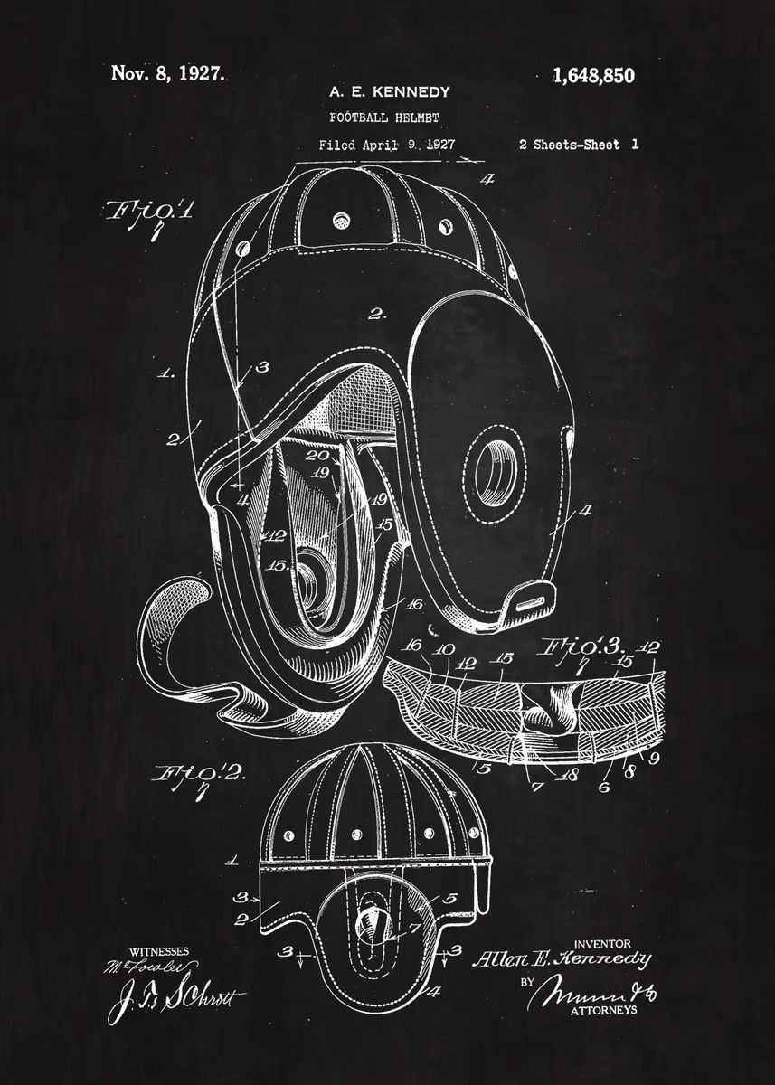 '1927 Football Helmet ' Poster by Neo Design | Displate