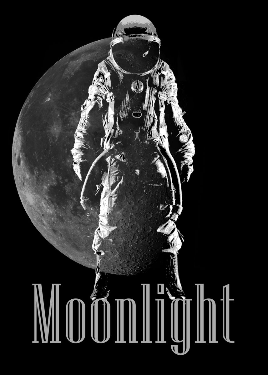 'moonlight man' Poster, picture, metal print, paint by Muhammad Anas ...