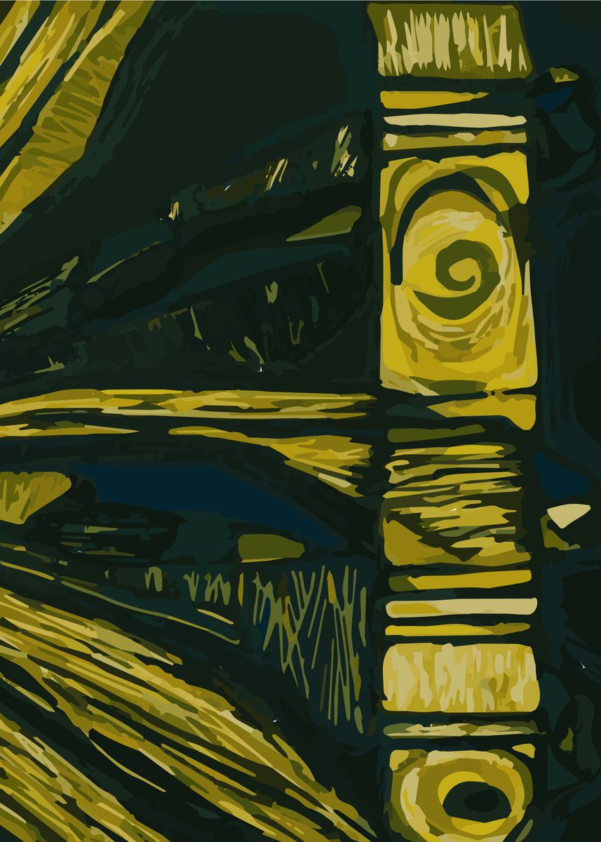 'Sunflower abstract' Poster, picture, metal print, paint by Tejas Rane ...