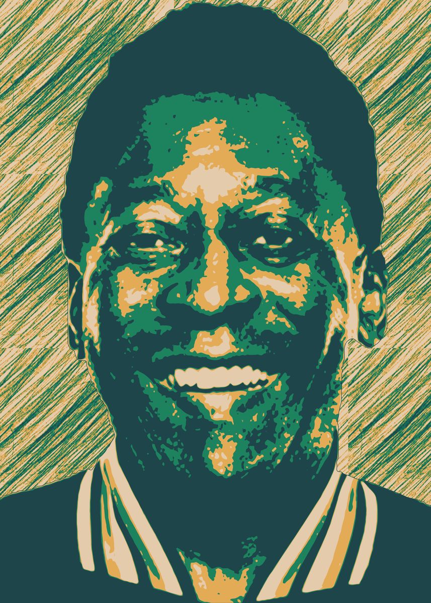 'Pele Painting Illustration' Poster, picture, metal print, paint by ...