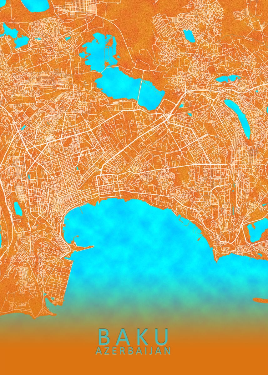 'Baku Azerbaijan City Map' Poster by City Map Art Prints | Displate