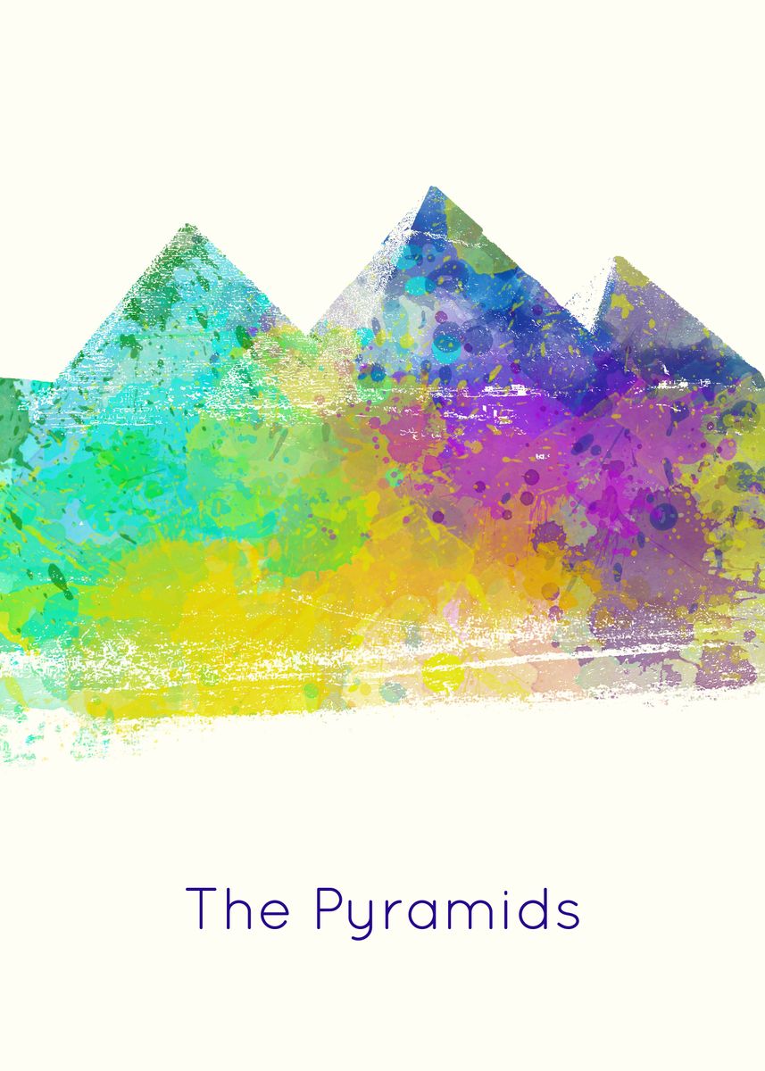 'The Pyramids' Poster, picture, metal print, paint by Seraphine | Displate