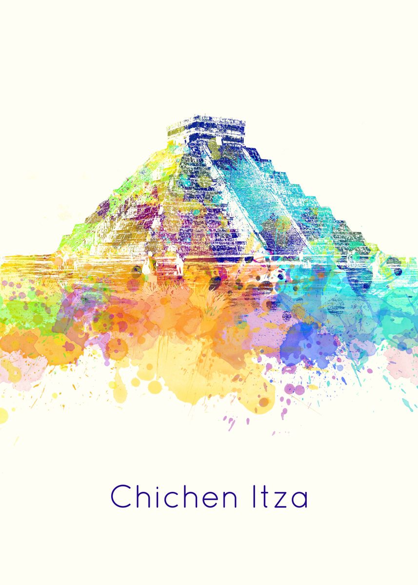'Chichen Itza' Poster, picture, metal print, paint by Seraphine | Displate
