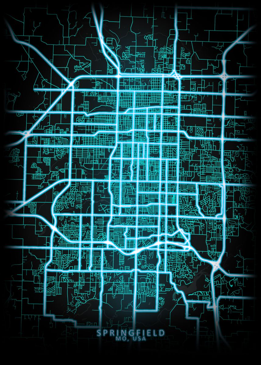 'Springfield MO USA City' Poster, picture, metal print, paint by City ...