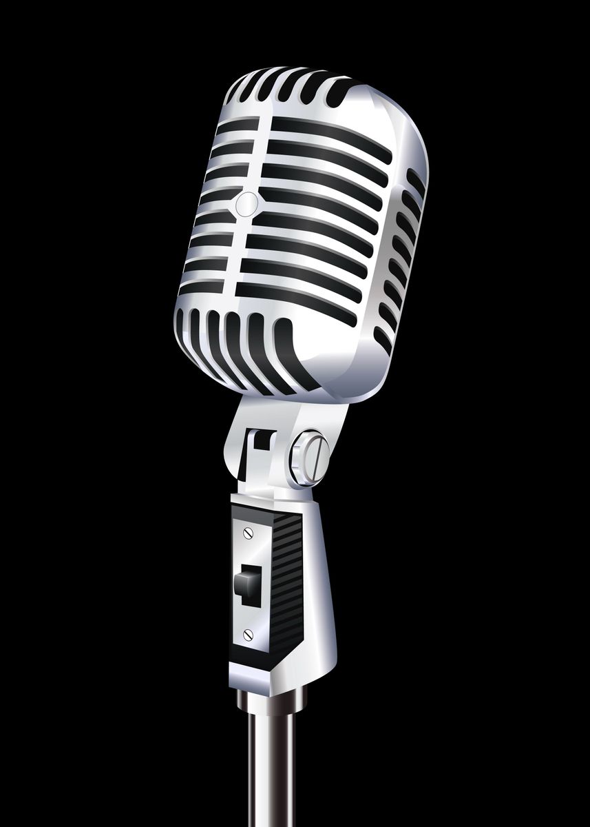 'a microphone ' Poster, picture, metal print, paint by Haruka Studio ...