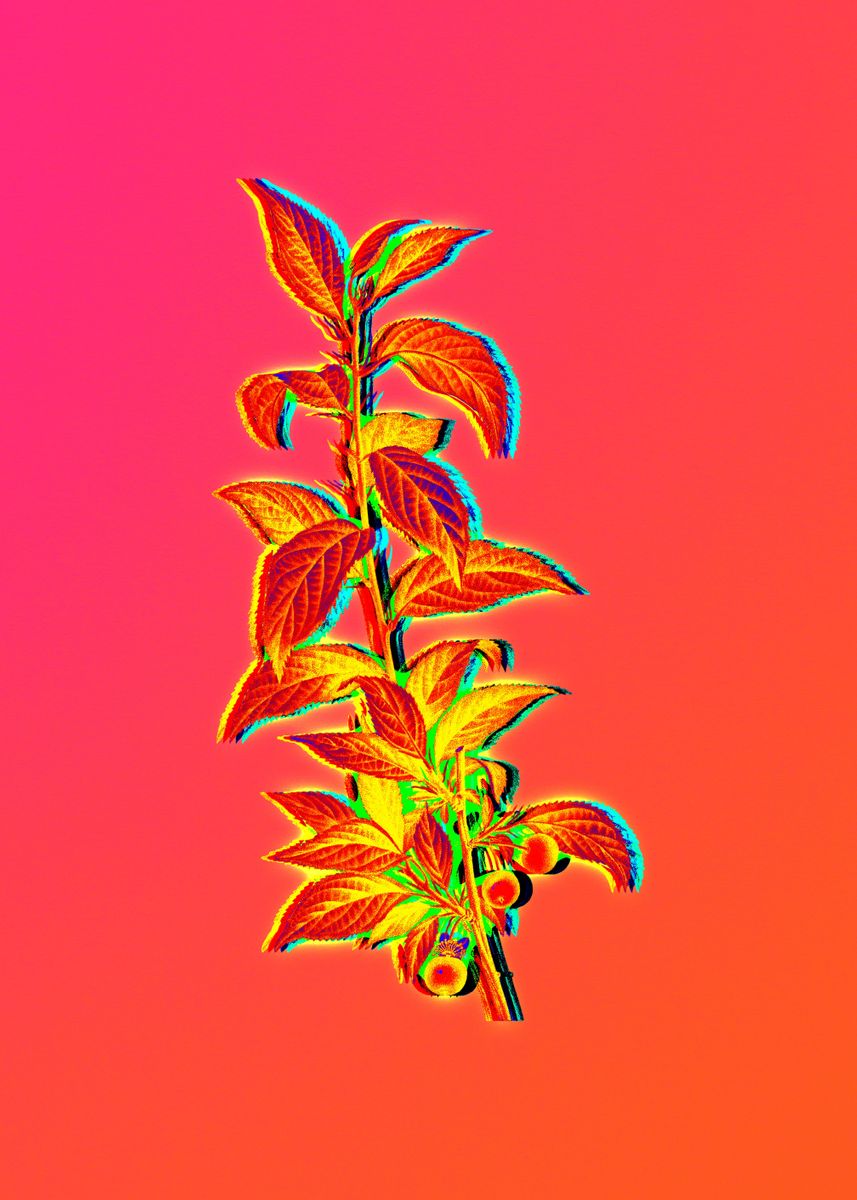 'Neon Botanical Flower' Poster, picture, metal print, paint by Holy ...
