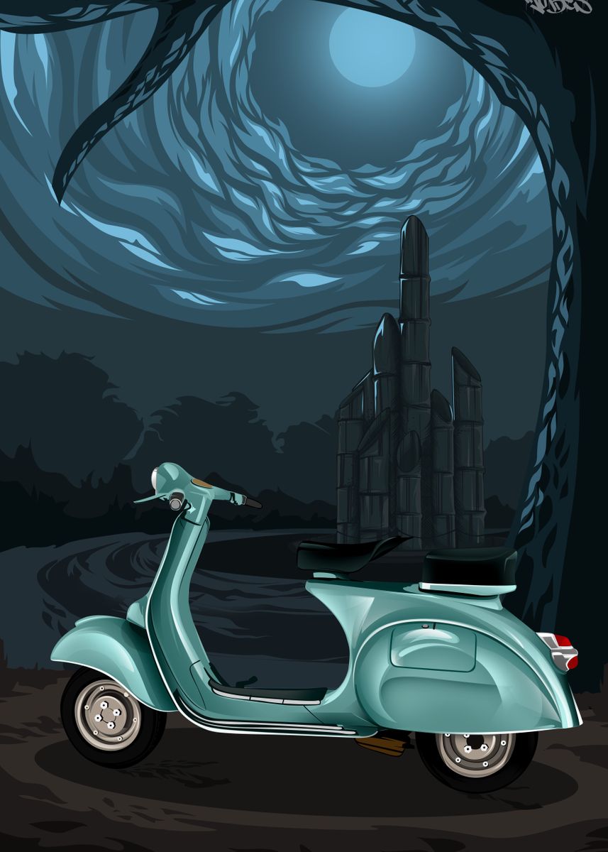 'scooter' Poster, picture, metal print, paint by Fajar Ozi'l | Displate