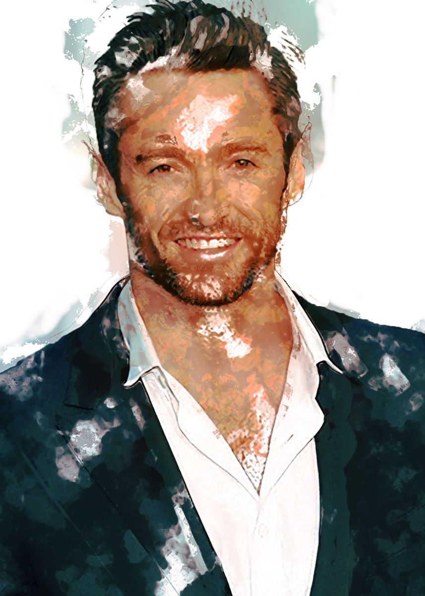 'Hugh Jackman' Poster, picture, metal print, paint by Alex Mann | Displate