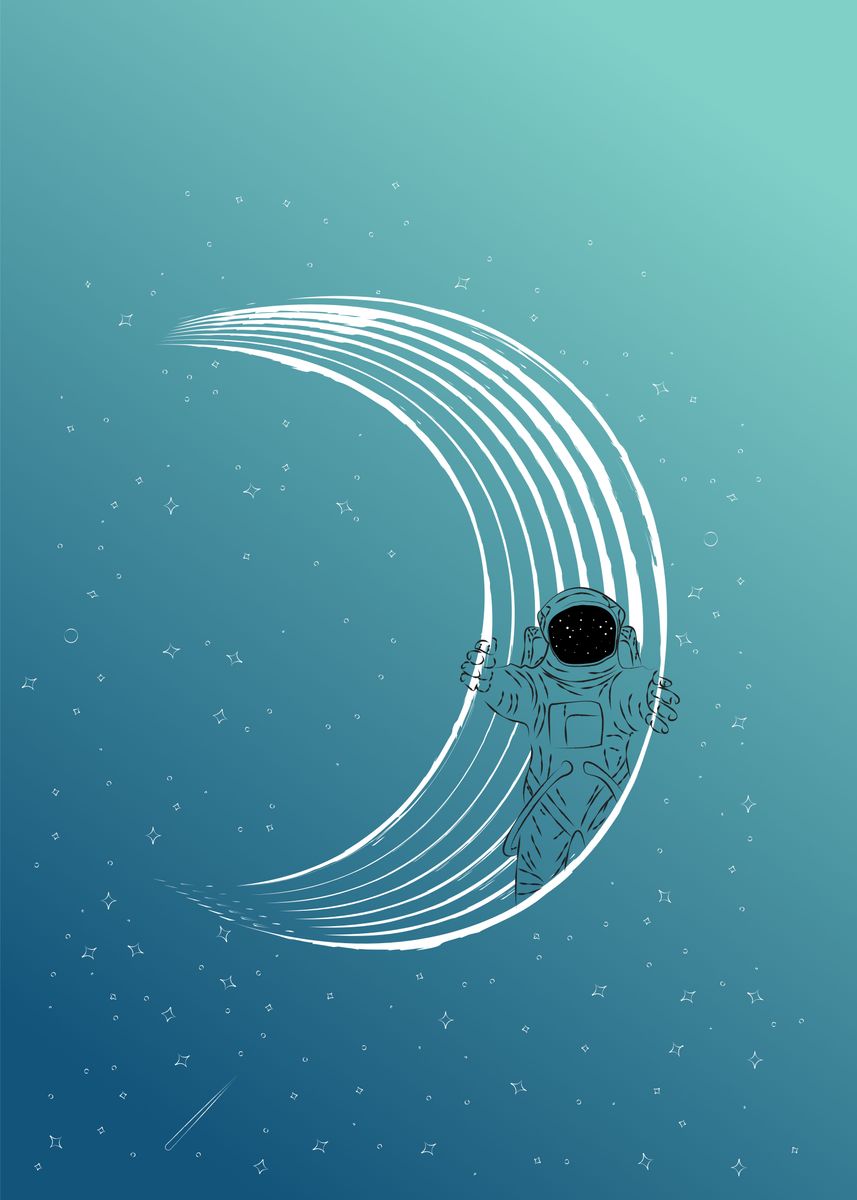 'moon master' Poster, picture, metal print, paint by skaf | Displate