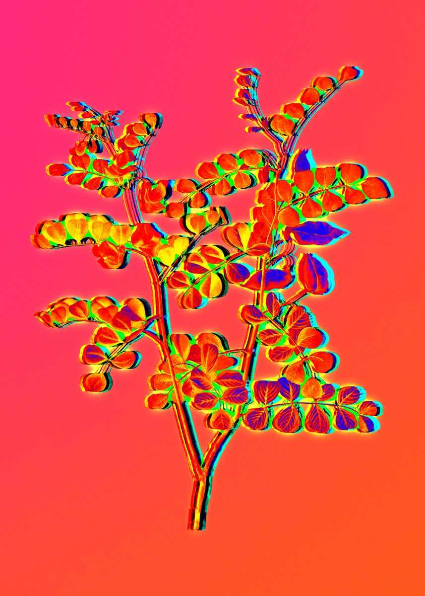 'Neon Flower Illustration' Poster by Holy Rock Design | Displate