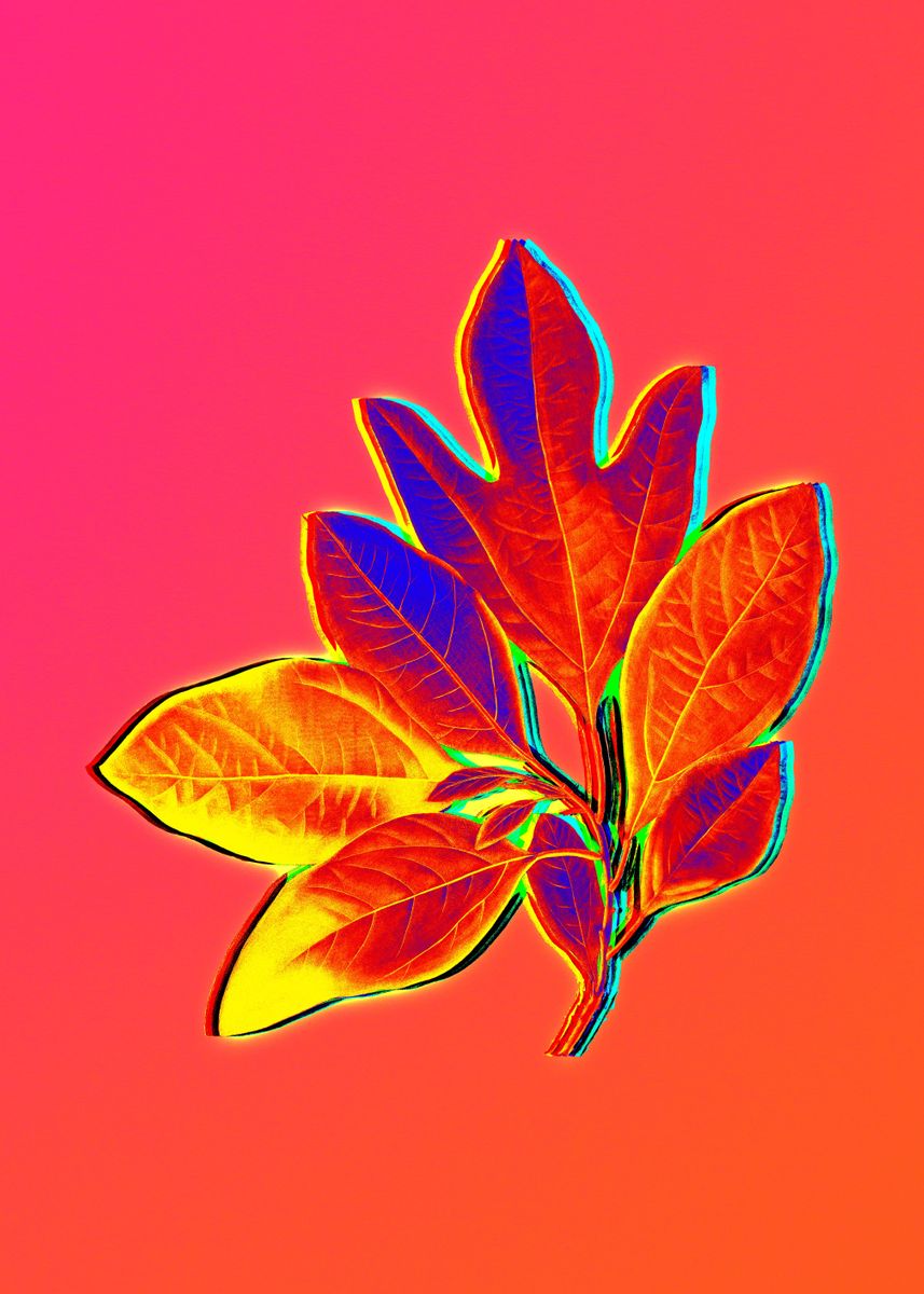 'Neon Flower Illustration' Poster by Holy Rock Design | Displate
