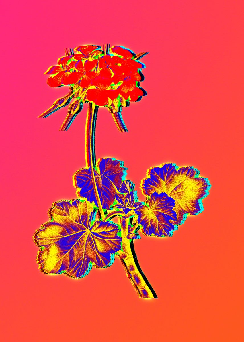 'Neon Botanical Painting' Poster by Holy Rock Design | Displate