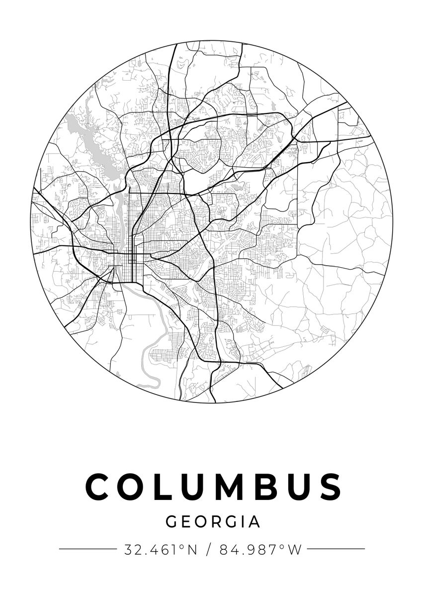 'Columbus Georgia' Poster, picture, metal print, paint by Conceptual ...