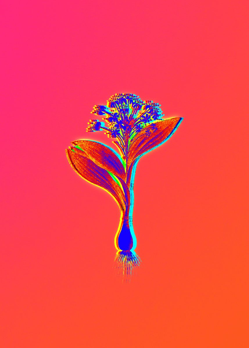'Neon Flower Painting' Poster by Holy Rock Design | Displate