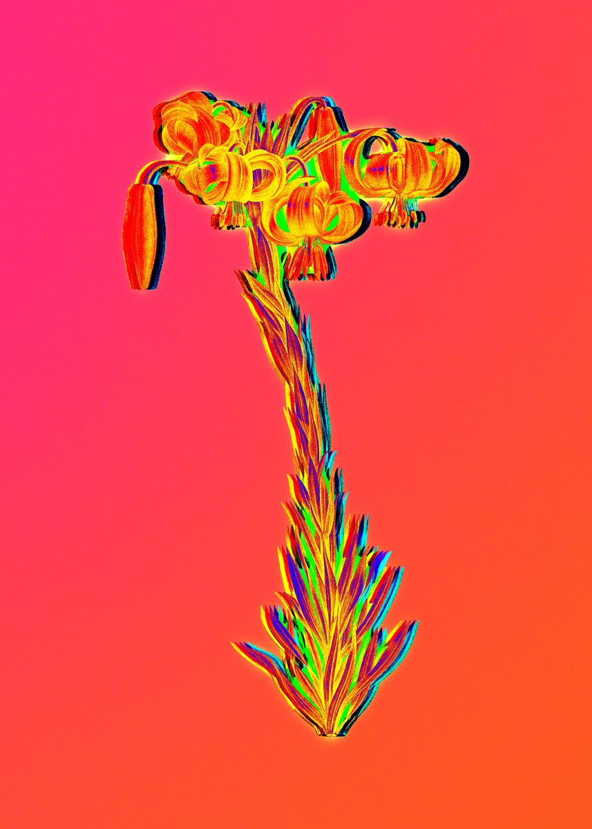 'Neon Flora Illustration' Poster, picture, metal print, paint by Holy ...