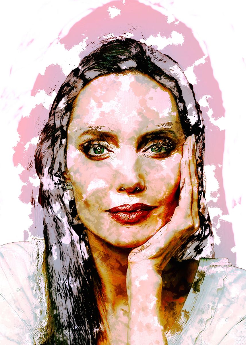 'Angelina Jolie' Poster, picture, metal print, paint by Alex Mann ...