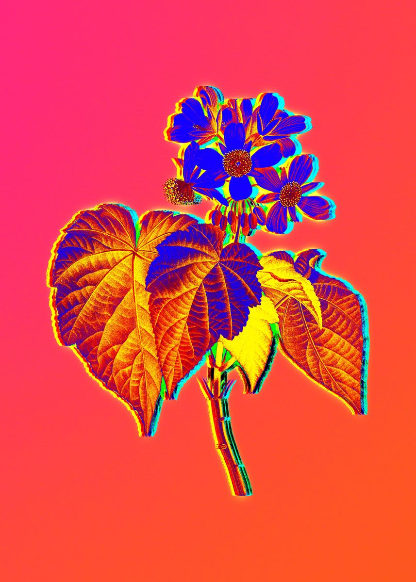 'Neon Botanical Drawing' Poster, picture, metal print, paint by Holy ...