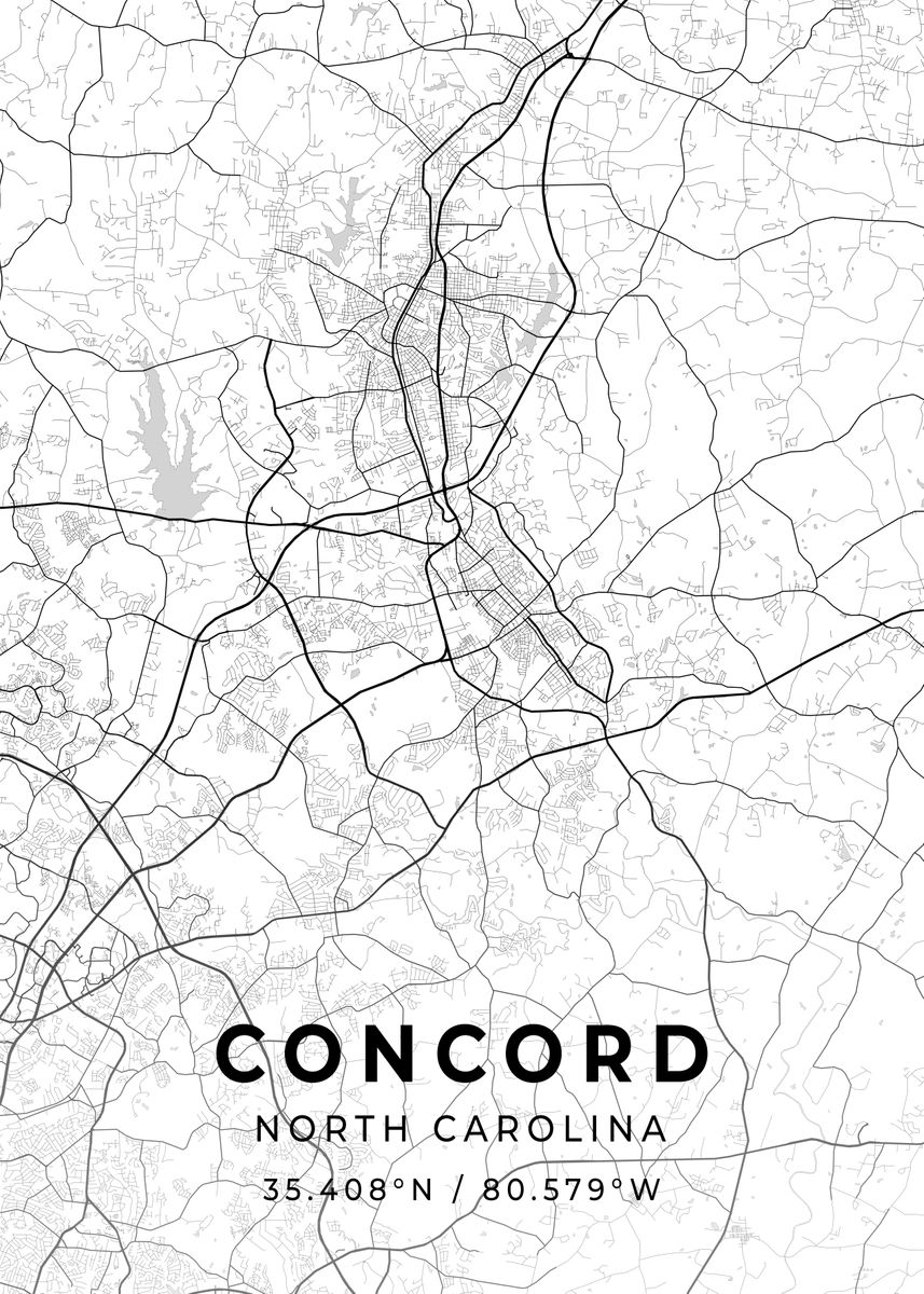 'Concord North Carolina' Poster, picture, metal print, paint by ...
