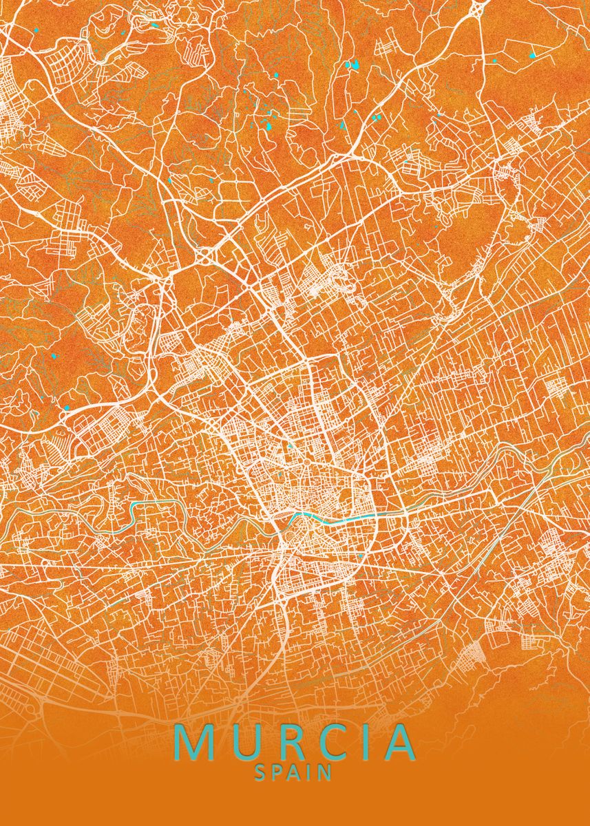 'Murcia Spain City Map ' Poster, picture, metal print, paint by City ...