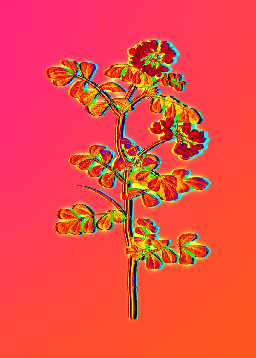 'Neon Botanical Painting' Poster by Holy Rock Design | Displate