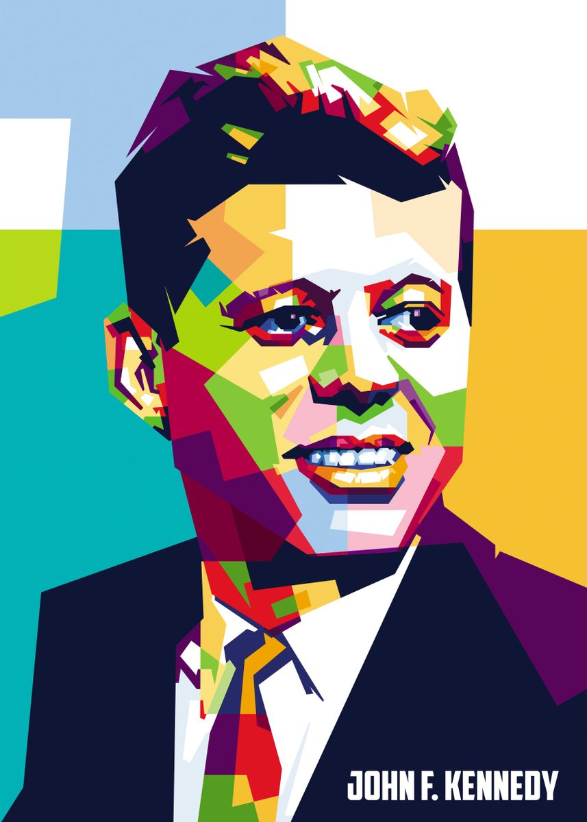'John F Kennedy' Poster, picture, metal print, paint by Kardus Studio x ...