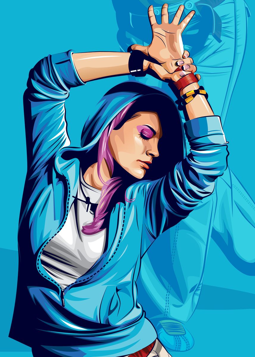 'Dance Girl' Poster, picture, metal print, paint by Laksana Ardie ...