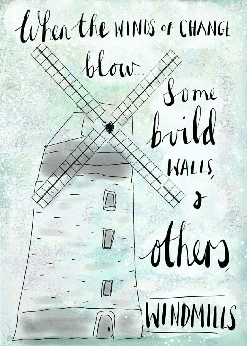 'Winds of Change Quote' Poster, picture, metal print, paint by Clare ...