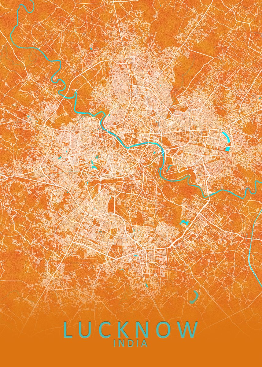 'Lucknow India City Map' Poster, picture, metal print, paint by City ...