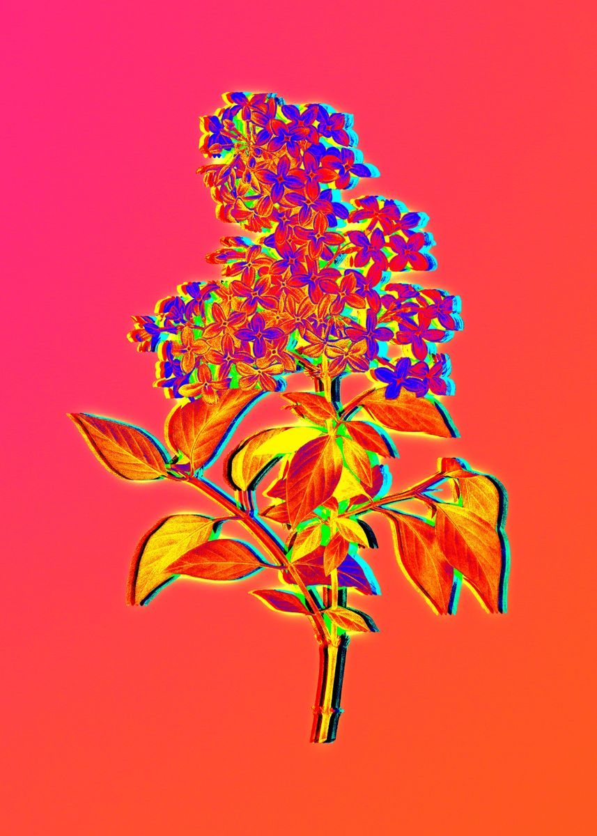 'Neon Botanical Flower' Poster, picture, metal print, paint by Holy ...