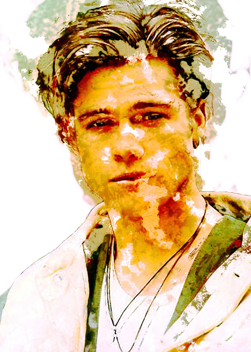 'Brad Pitt' Poster, picture, metal print, paint by Alex Mann | Displate