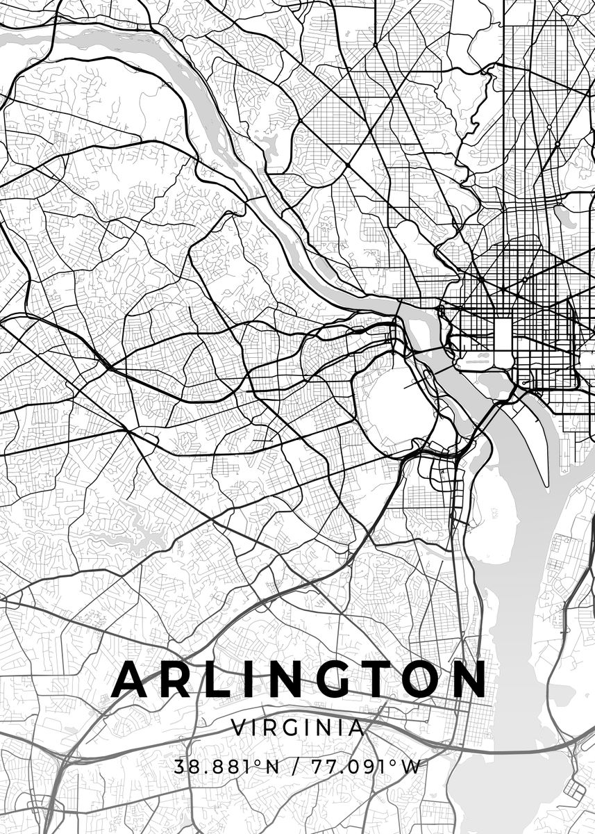 'Arlington Virginia' Poster, picture, metal print, paint by Conceptual ...
