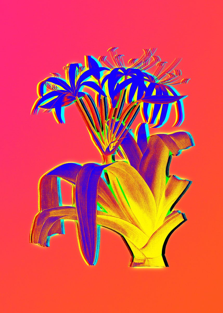 'Neon Flowers Illustration' Poster, picture, metal print, paint by Holy ...