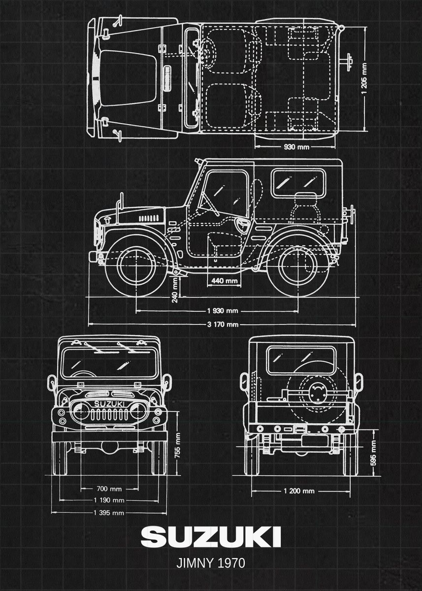 'Suzuki Jimny 1970' Poster, picture, metal print, paint by DAVID CARL ...