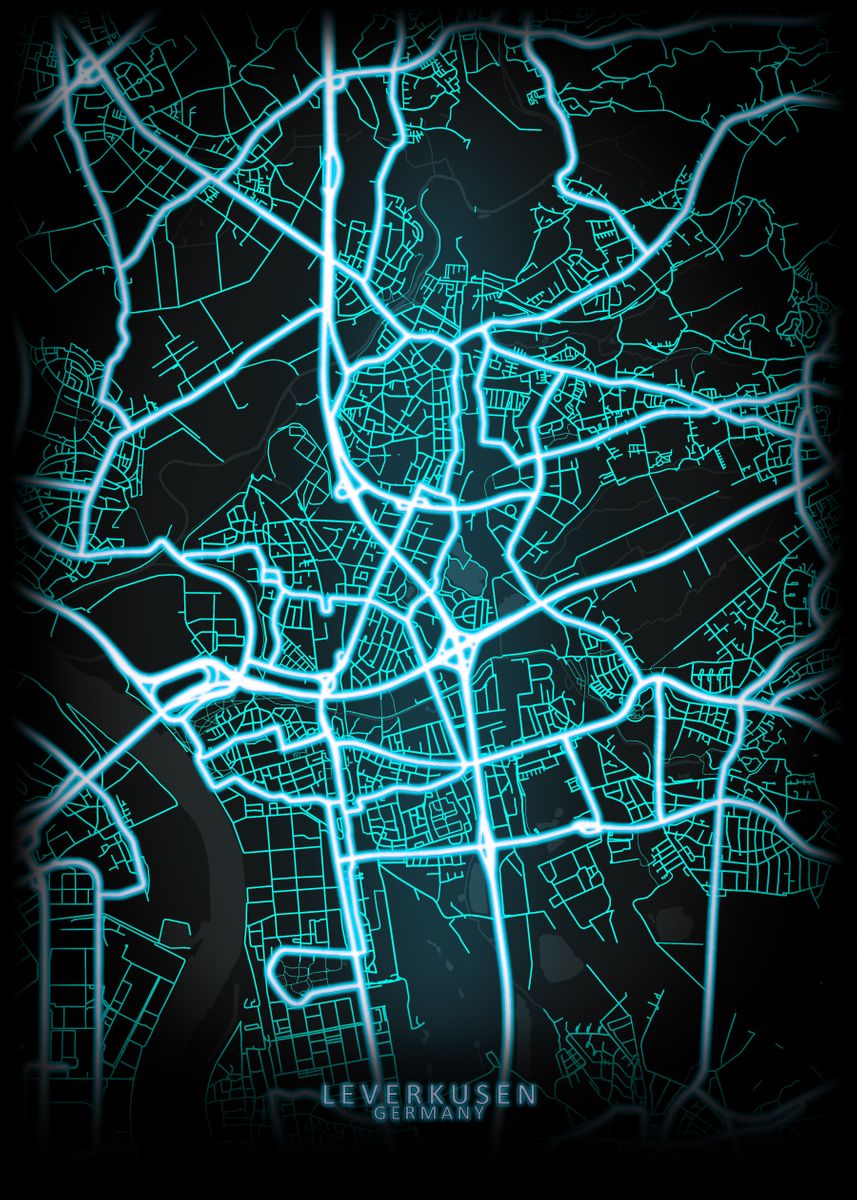 'Leverkusen Germany City' Poster, picture, metal print, paint by City ...