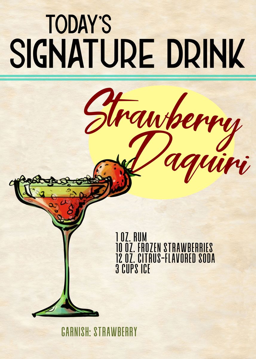 'Strawberry Daquiri Bar' Poster by Atomic Chinook | Displate
