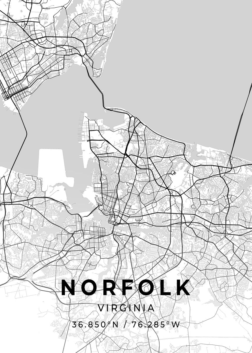 'Norfolk Virginia' Poster, picture, metal print, paint by Conceptual ...
