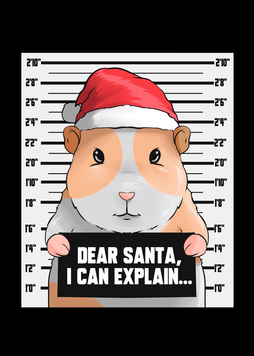 'Guinea Pig Christmas Cavy' Poster, picture, metal print, paint by ...