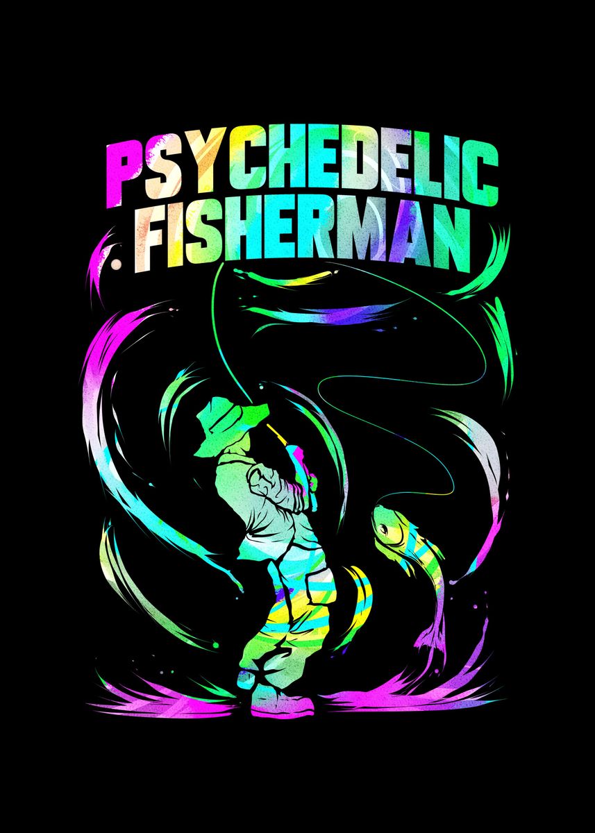 'Fishing Fisherman Fish' Poster, picture, metal print, paint by Biglui ...