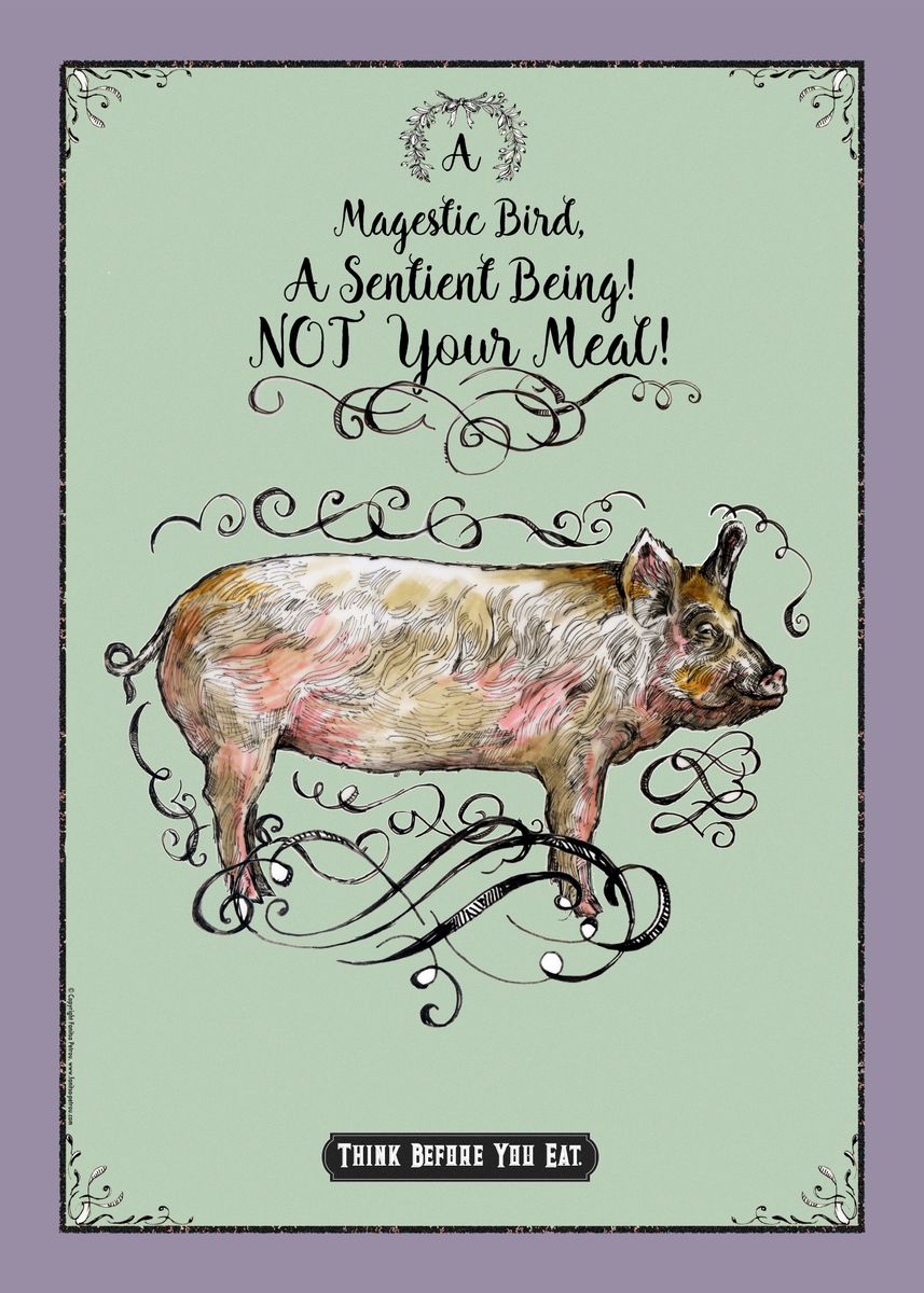 'Sentient Beings PIG' Poster, picture, metal print, paint by Fanitsa ...