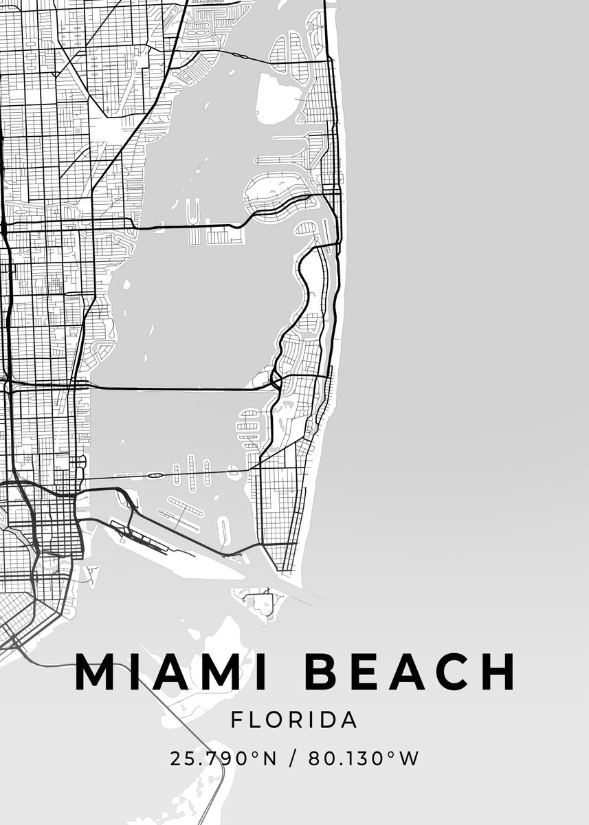 'Miami Beach Florida' Poster, picture, metal print, paint by Conceptual ...