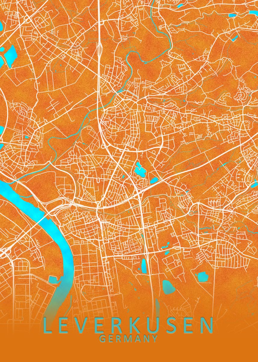 'Leverkusen Germany City' Poster, picture, metal print, paint by City ...