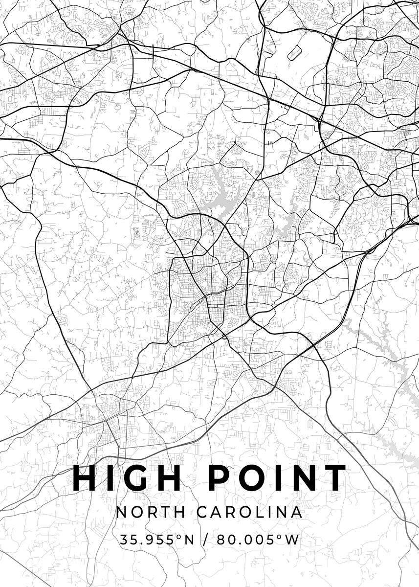 'High Point North Carolina' Poster, picture, metal print, paint by ...