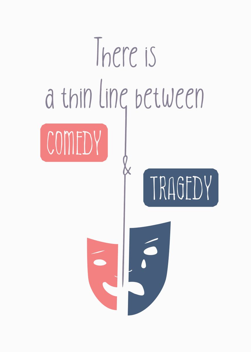 'comedy and tragedy' Poster by PsychoShadow | Displate