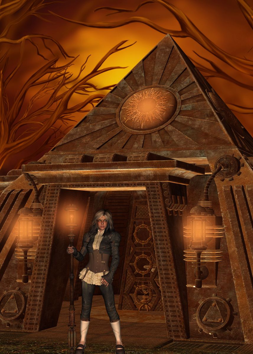 'Steampunk pyramid ' Poster by Heike Köhnen | Displate