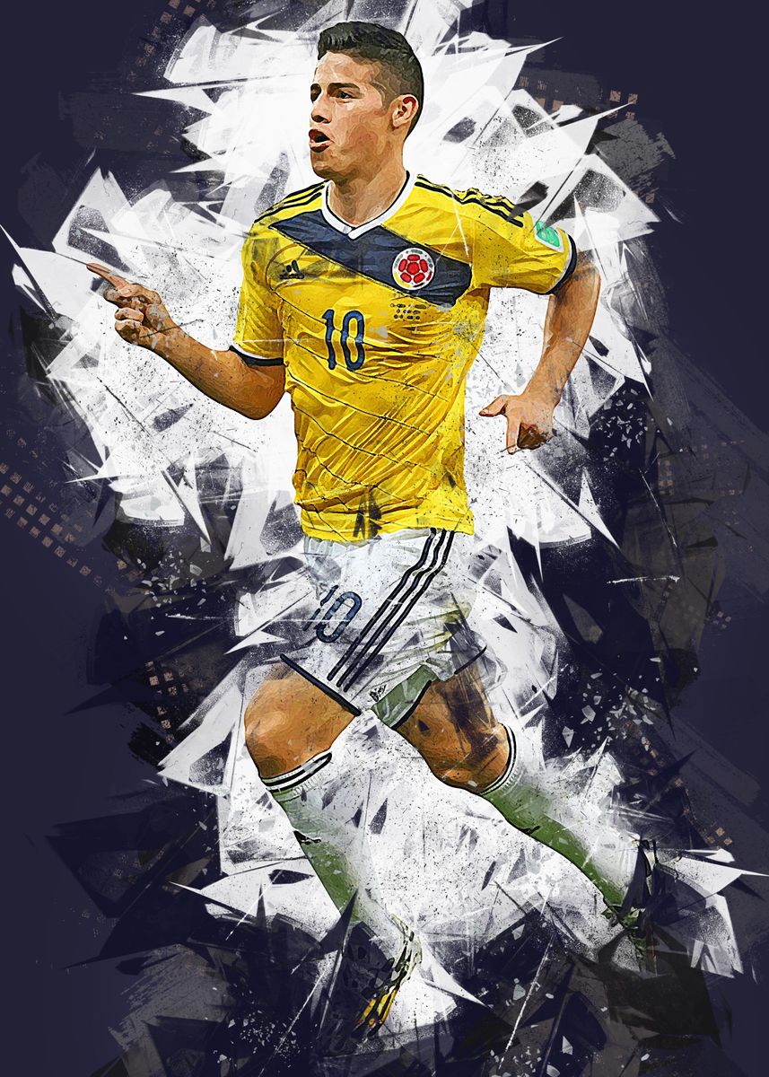 'James Rodriguez' Poster, picture, metal print, paint by Kaye Whitesel ...