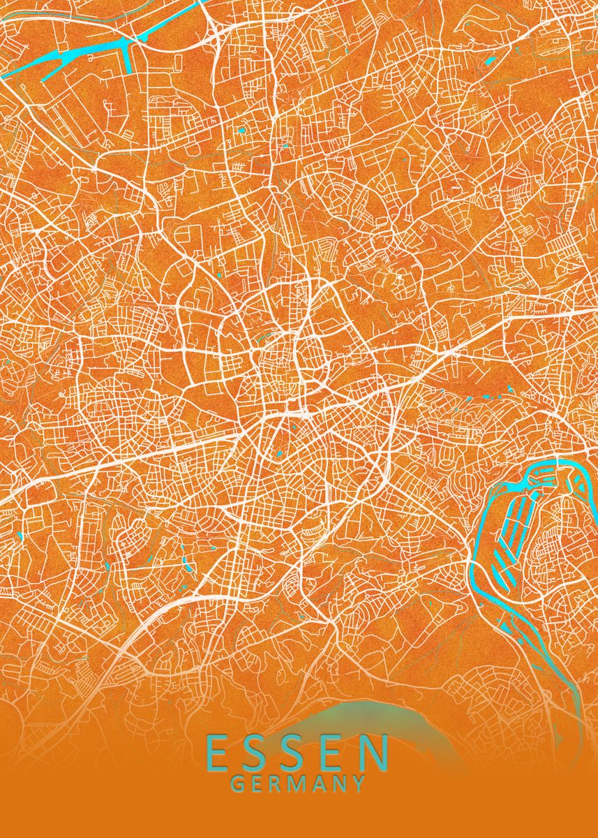 'Essen Germany City Map' Poster by City Map Art Prints | Displate