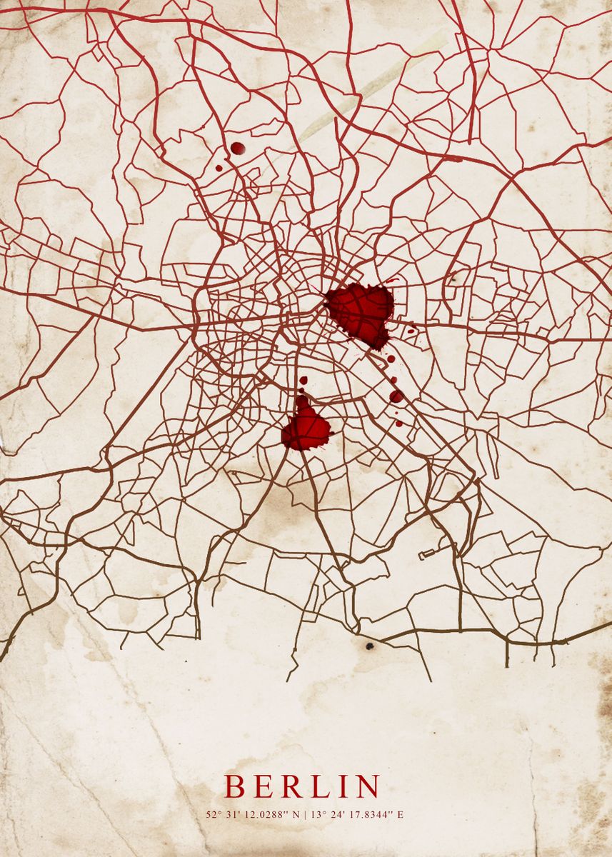 'Map of Berlin' Poster by NAKU | Displate