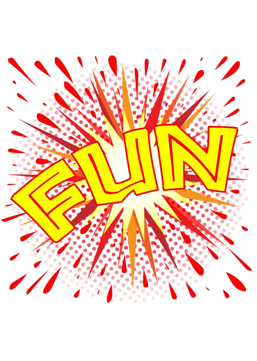 'Red And Yellow Fun Cartoon' Poster, picture, metal print, paint by ...