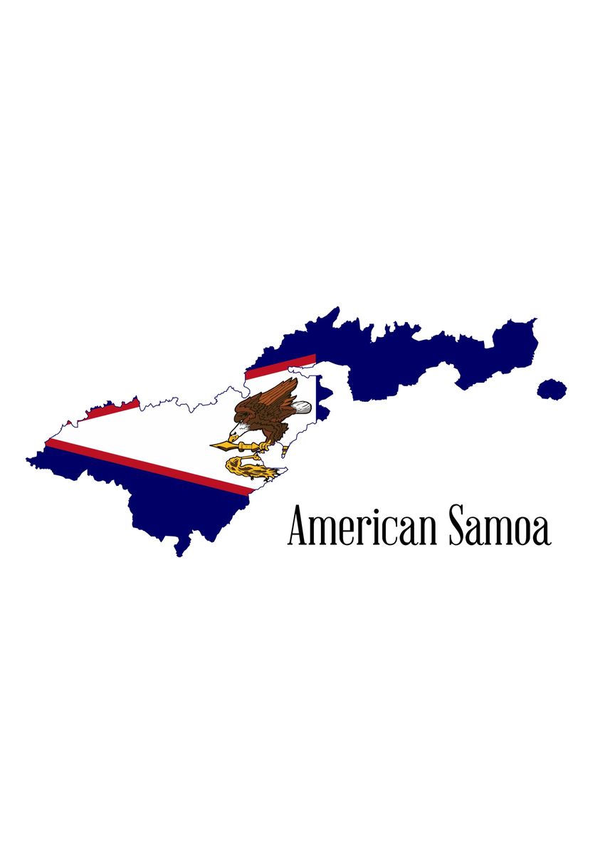 'American Samoa Outline Map' Poster, picture, metal print, paint by ...