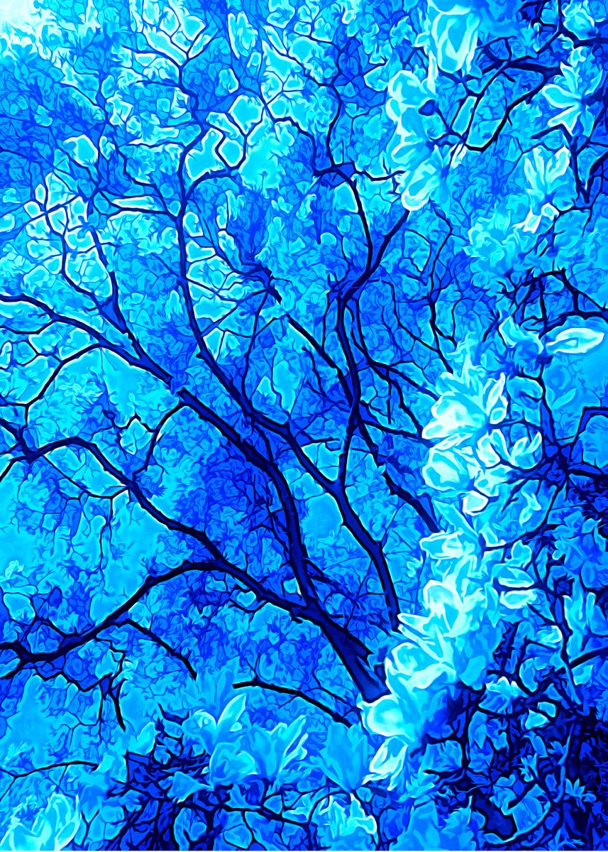 'Blue flowers' Poster by Shaun | Displate